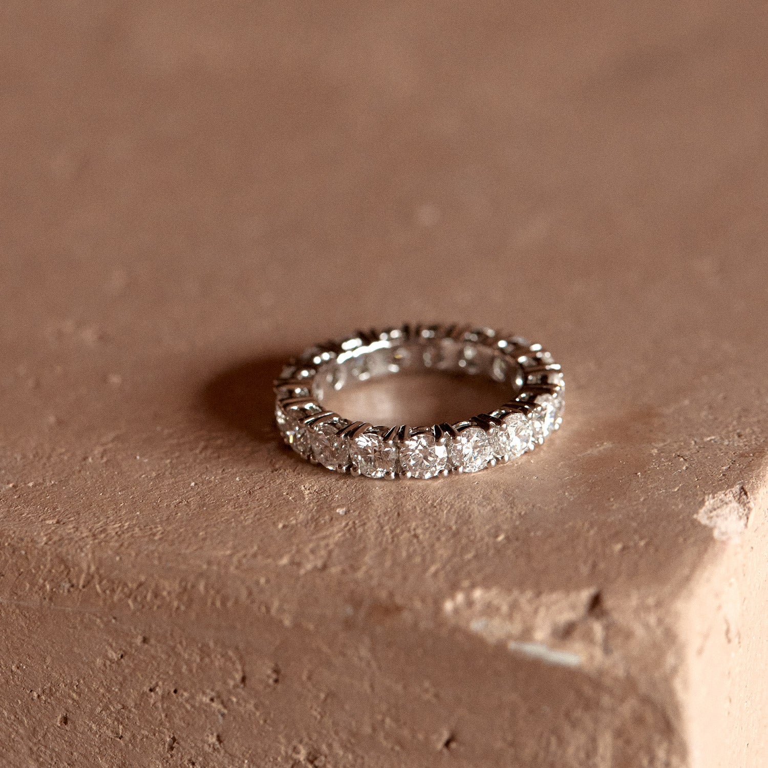 3.8ct Round Cut Lab Grown Diamond Eternity Ring 14k White Gold