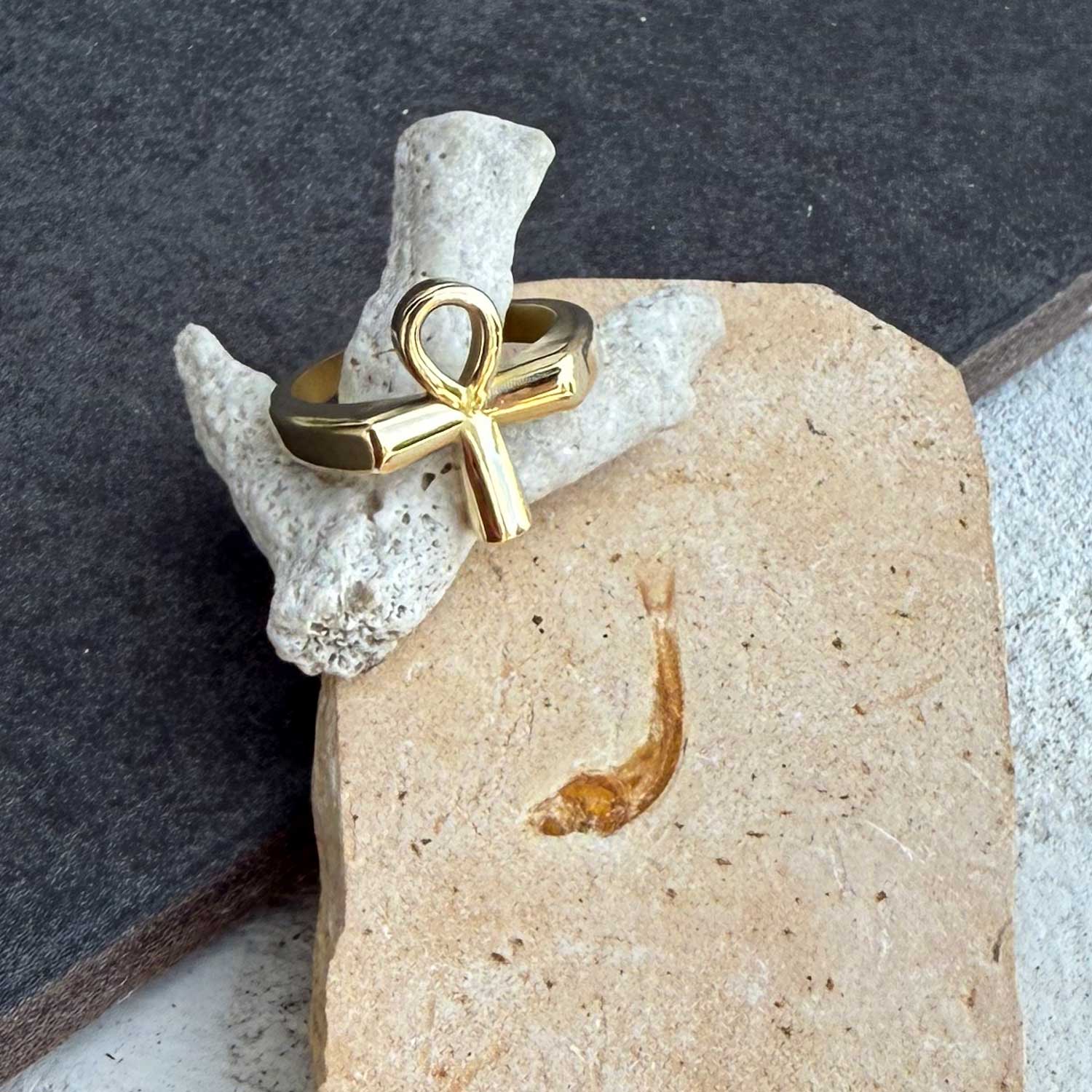 Ankh Ring - Solid Gold