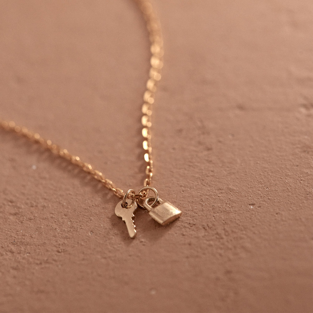 Petite Lock and Key Necklace 9ct Solid Gold