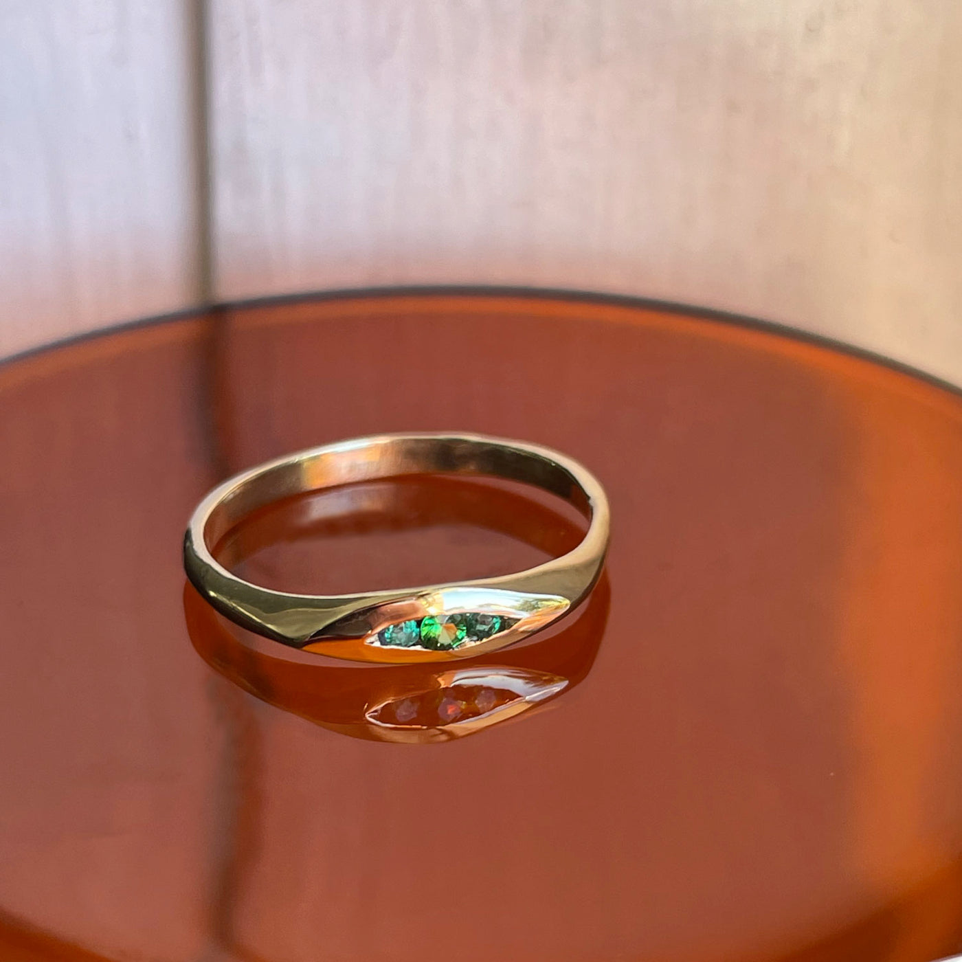 Burning Embers Solid Gold Ring with Gemstone