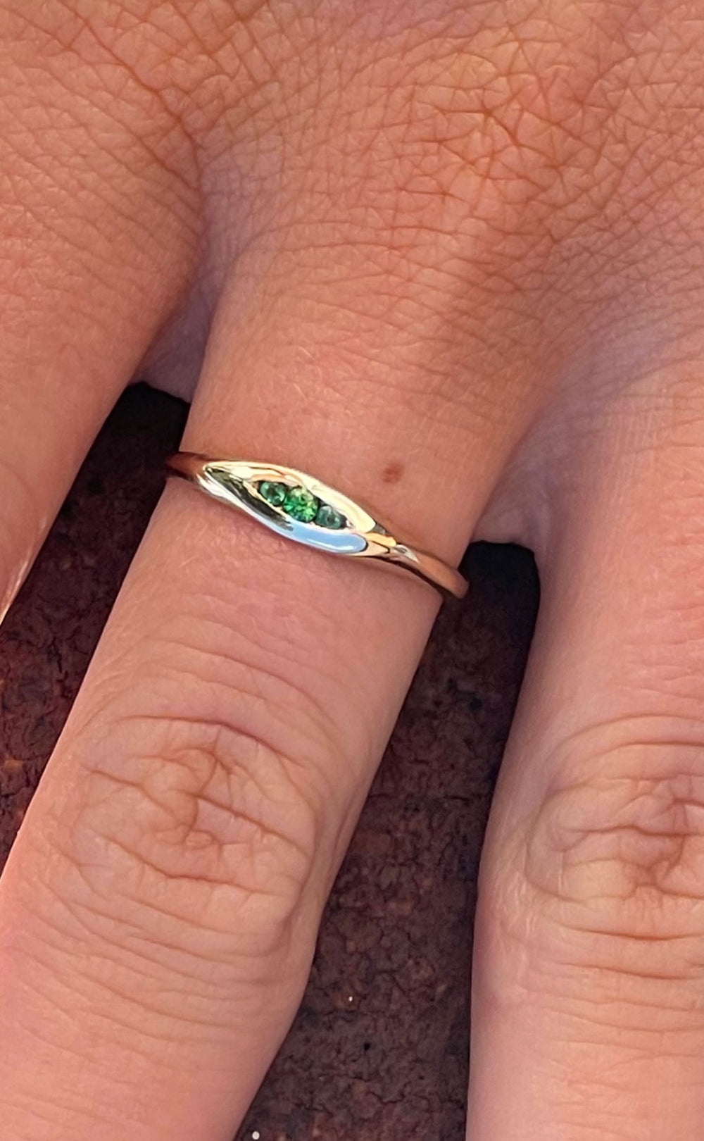 Burning Embers Solid Gold Ring with Gemstone