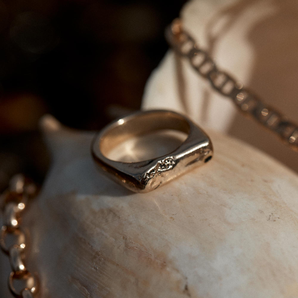 Cairo Pinky Solid Gold Signet Ring